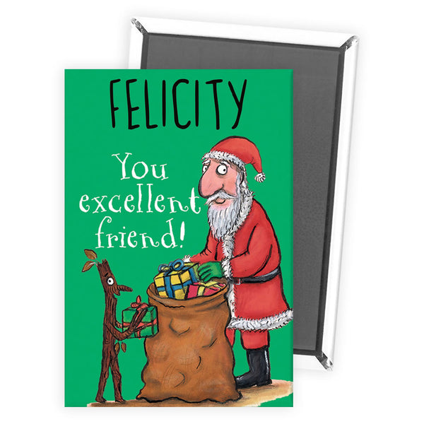 Festive Stick Man Personalised Magnet – Gruffalo